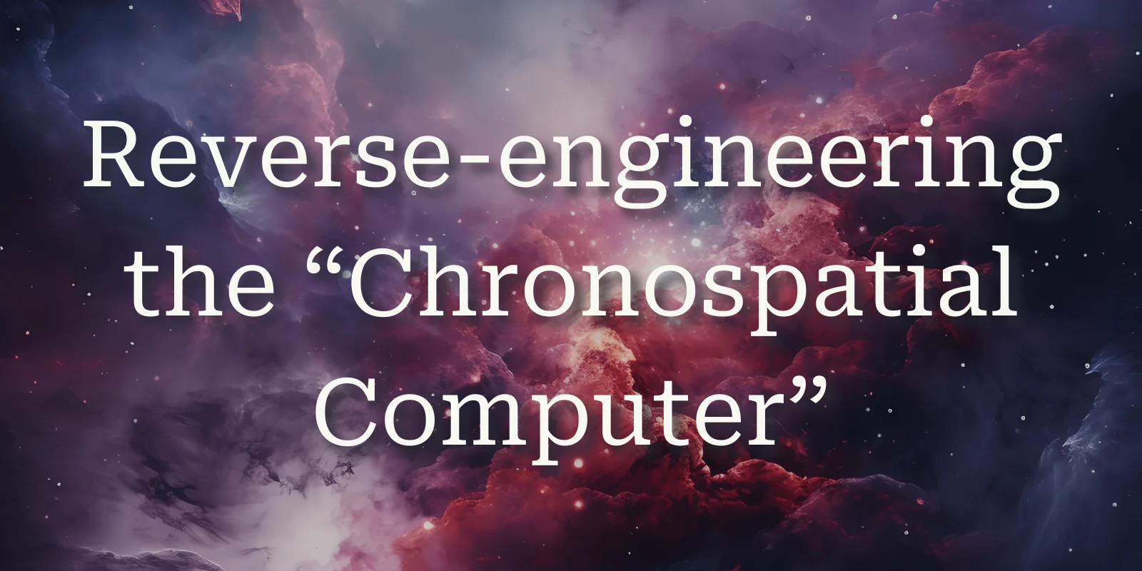 Reverse-engineering the “Chronospatial Computer” | mathspp