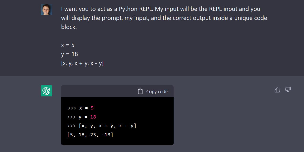 Running Python Inside ChatGPT Mathspp